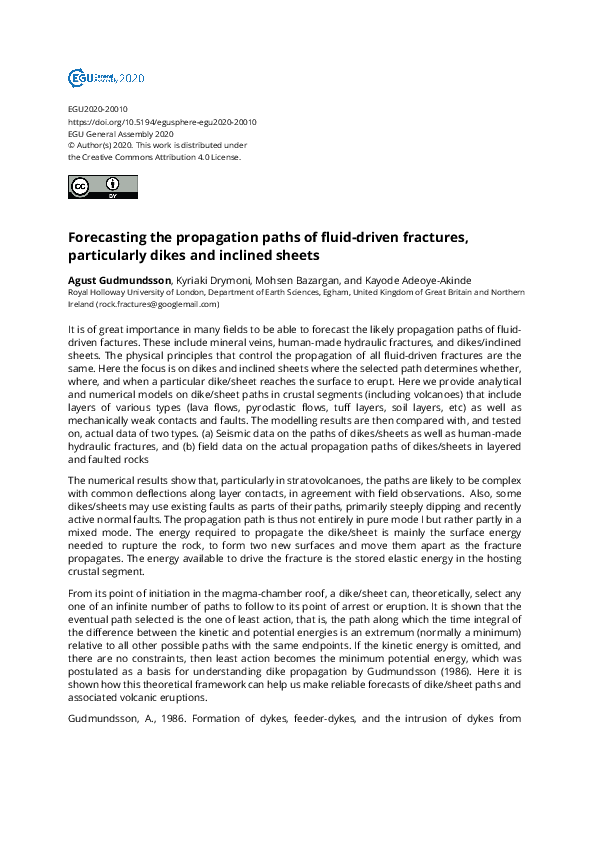 Pdf Forecasting The Propagation Paths Of Fluid Driven Fractures Particularly Dikes And