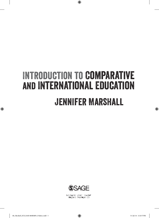 (PDF) Introduction to Comparative and International Education