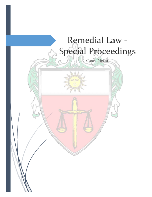 (PDF) Remedial Law - Special Proceedings Case Digest