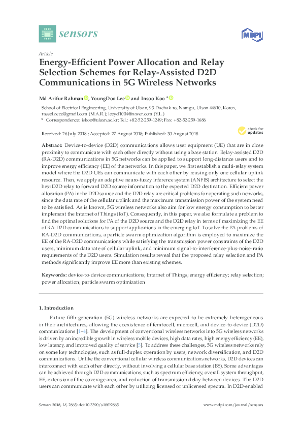 Pdf Energy Efficient Power Allocation And Relay Selection Schemes For