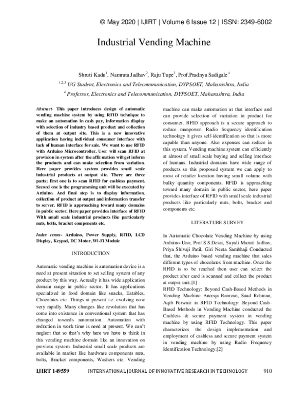 (PDF) Industrial Vending Machine