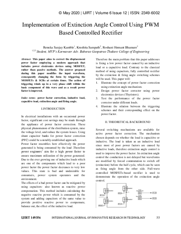 (PDF) Implementation of Extinction Angle Control Using PWM Based ...
