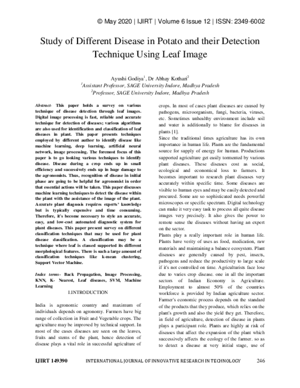 (PDF) Study of Different Disease in Potato and their Detection ...