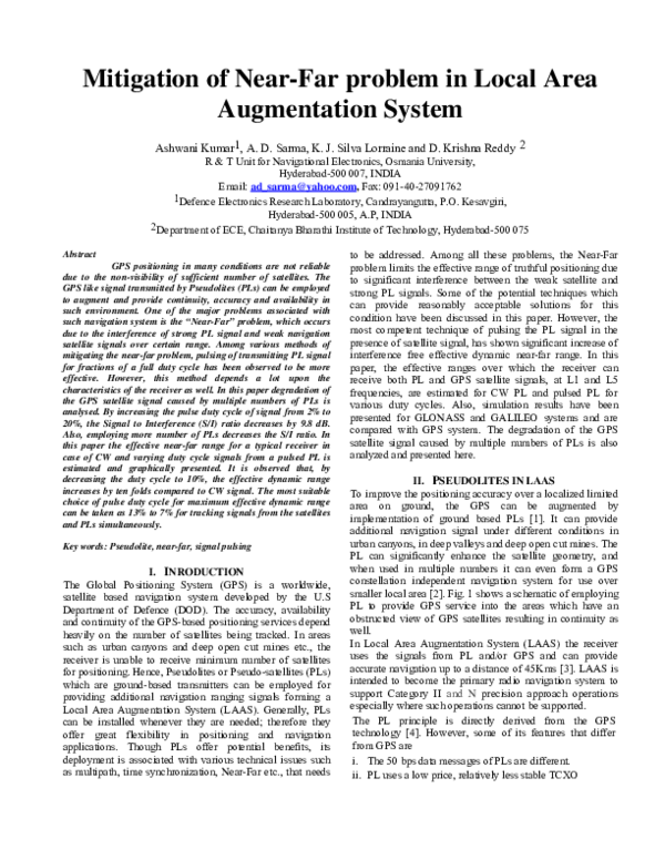 (PDF) Mitigation of Near-Far problem in Local Area Augmentation System
