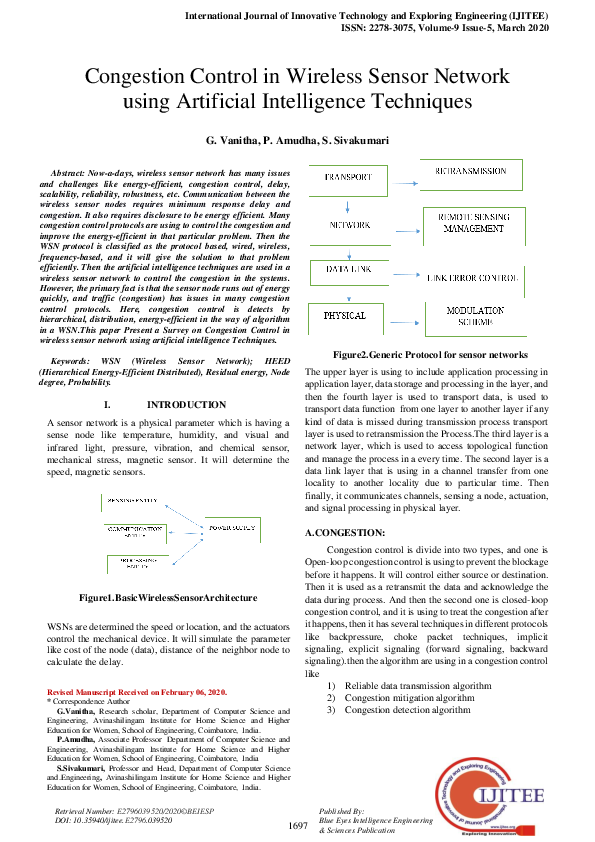 (PDF) Congestion control in wireless sensor networks based on bird flocking behavior