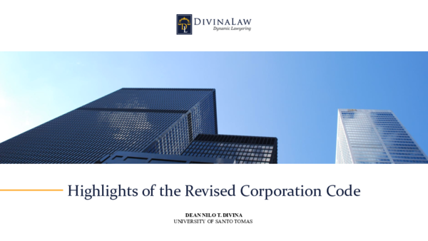 (PDF) Highlights of the Revised Corporation Code