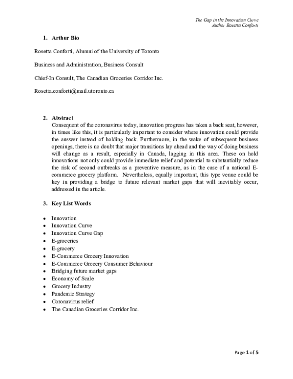 (DOC) The Gap in the Innovation Curve