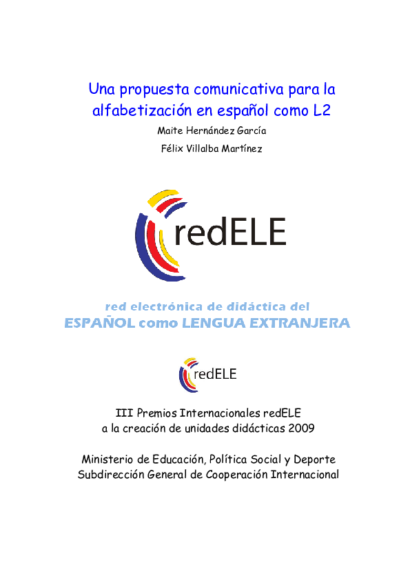 (PDF) Una propuesta comunicativa para la alfabetización en español como L2