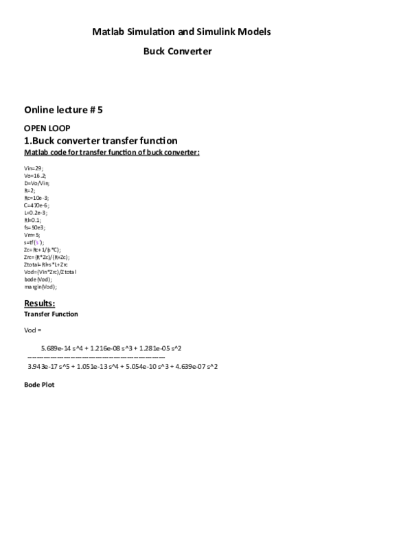 (DOC) Buck transfer function