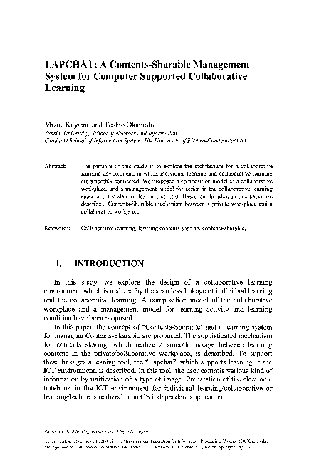 (PDF) LAPCHAT: A Contents-Sharable Management System for Computer ...