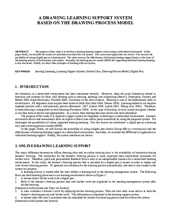 (PDF) A drawing learning support system based on the drawing process model