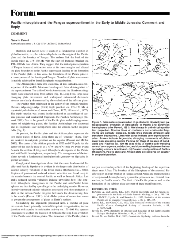 (PDF) Pacific microplate and the Pangea supercontinent in the Early to ...