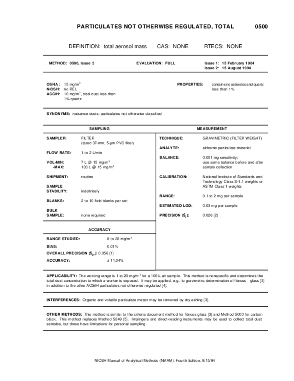 (PDF) PARTICULATES NOT OTHERWISE REGULATED, TOTAL 0500