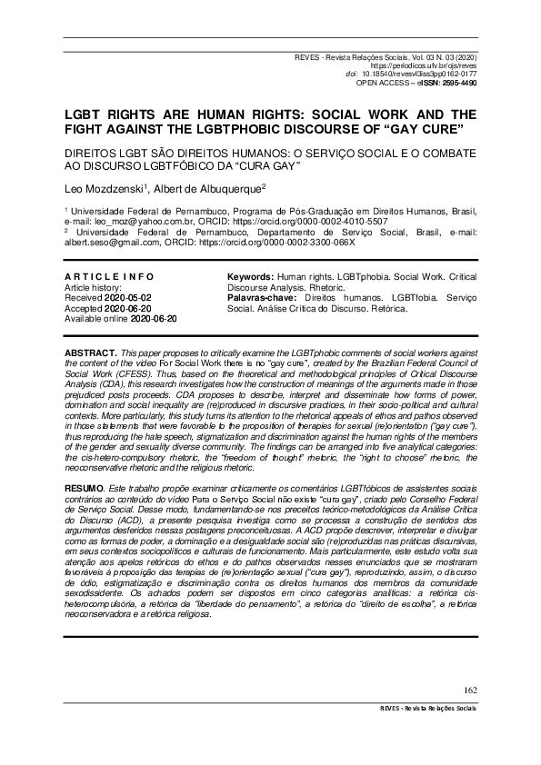 (PDF) LGBT rights are human rights: Social Work and the fight against ...