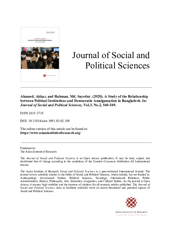 (PDF) A Study of the Relationship between Political Institutions and ...