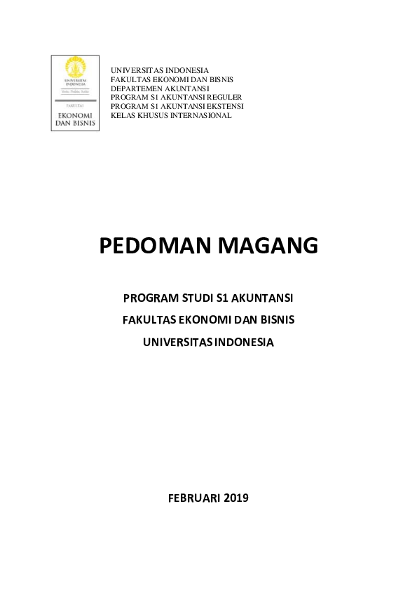 (PDF) PEDOMAN MAGANG PROGRAM STUDI S1 AKUNTANSI
