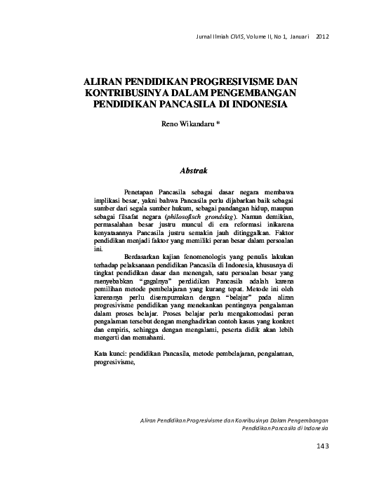 (PDF) ALIRAN PENDIDIKAN PROGRESIVISME DAN KONTRIBUSINYA DALAM ...