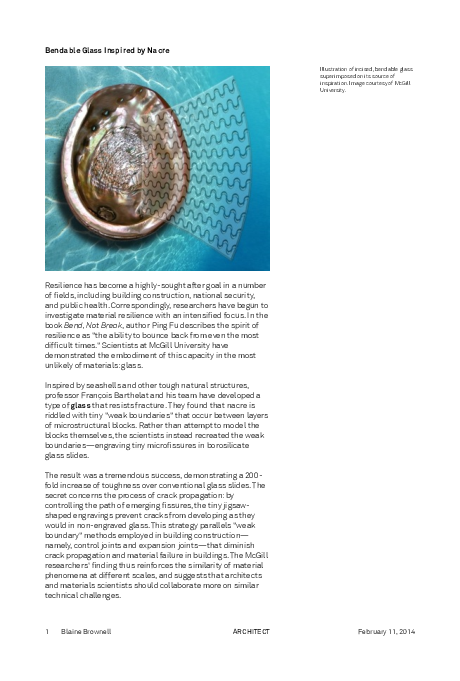 (PDF) Bendable Glass Inspired by Nacre