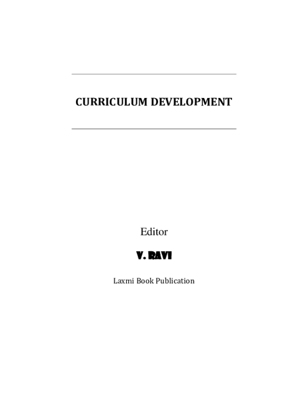 (PDF) Curriculum Development- Curriculum Evaluation and Strategies for ...