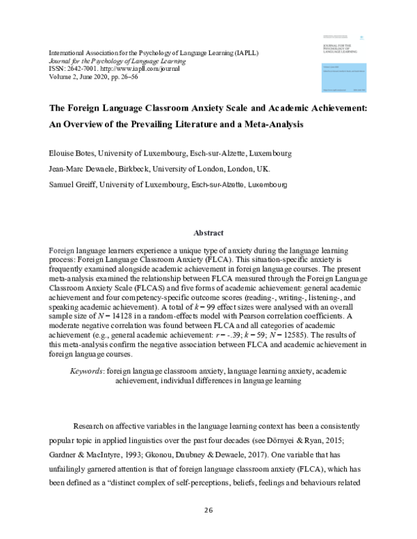 PDF The Foreign Language Classroom Anxiety Scale And Academic pdf-the-foreign-language-classroom-anxiety-scale-and-academic