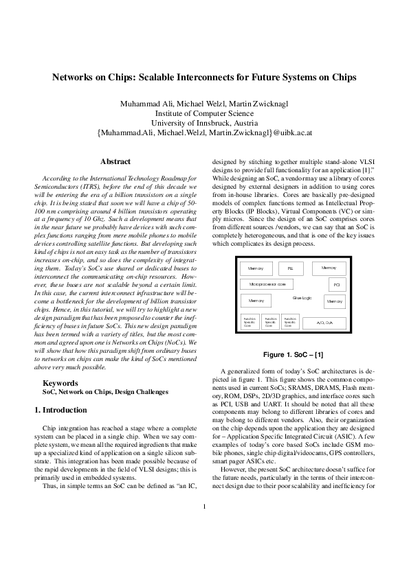 (PDF) Networks on Chips: Scalable interconnects for future systems on ...