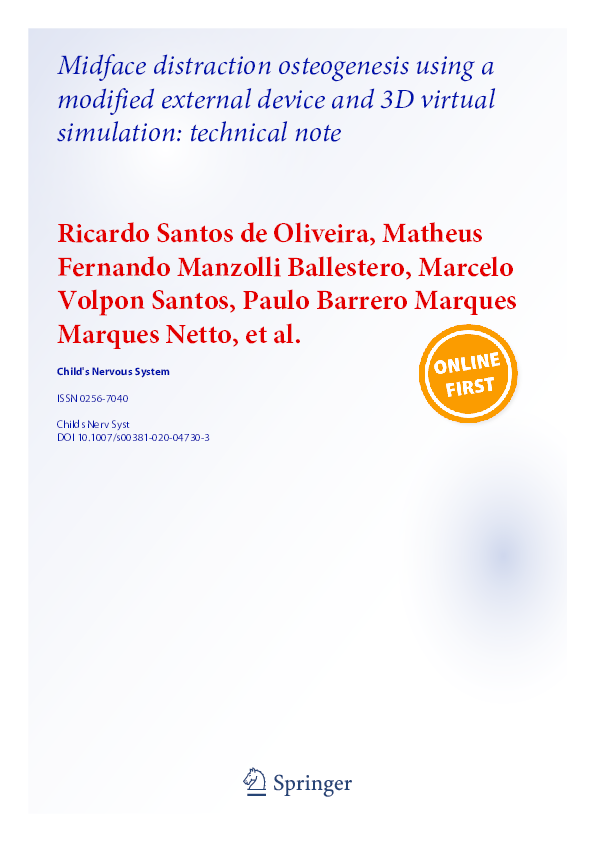 (PDF) Midface distraction osteogenesis using a modified external device ...