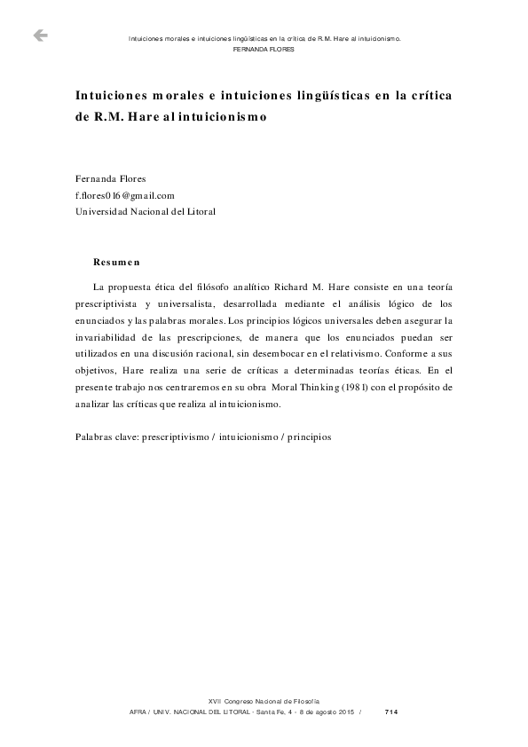 (PDF) Intuiciones morales e intuiciones lingüísticas en la crítica de R ...