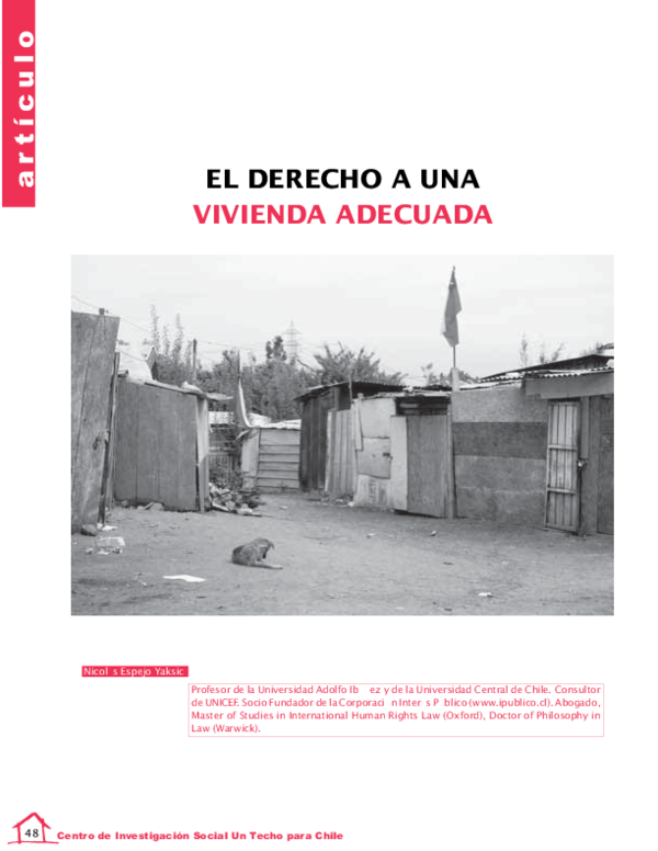 (PDF) El Derecho a una Vivienda Adecuada