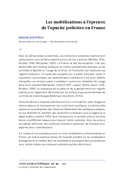 (PDF) Magda Boutros - Les mobilisations à l'épreuve de l'opacité ...