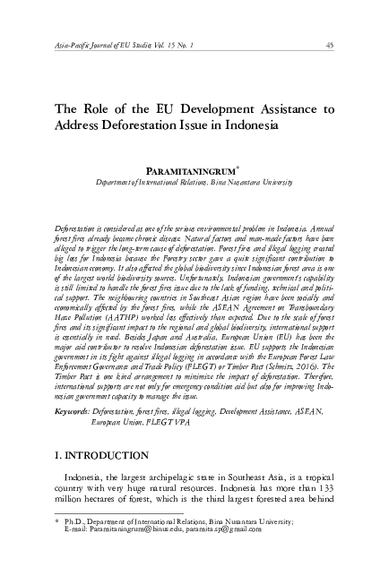 (PDF) The Role of the EU Development Assistance to Address ...