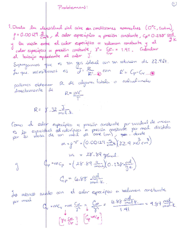 Hoja De Trabajo Sobre Problemas De Calor Específico