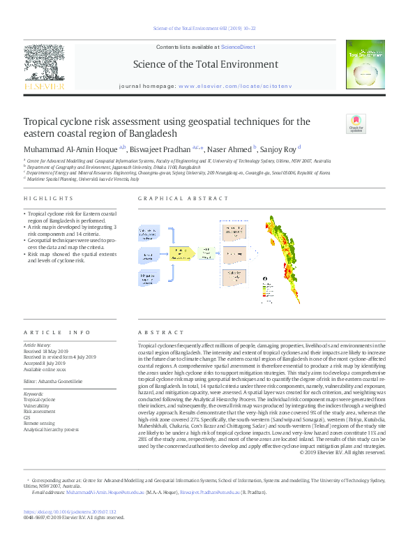 (PDF) Tropical cyclone risk assessment using geospatial techniques for ...