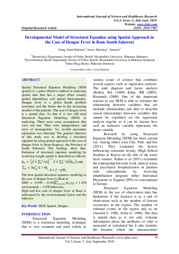 (PDF) Developmental Model of Structural Equation using Spatial Approach ...