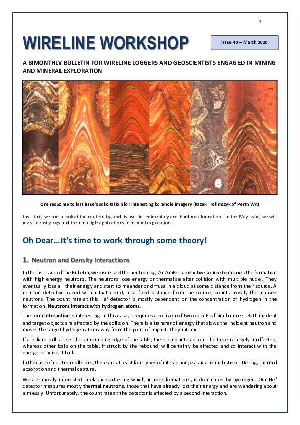 (PDF) Wireline Workshop Bulletin: Issue 40 - March 2020