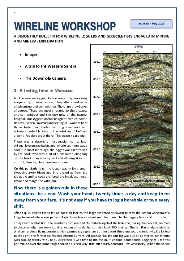 (PDF) Wireline Workshop Bulletin: Issue 35 - May 2019