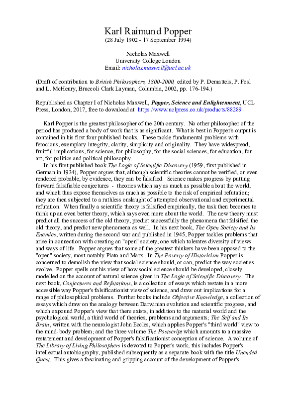 (DOC) Karl Raimund Popper