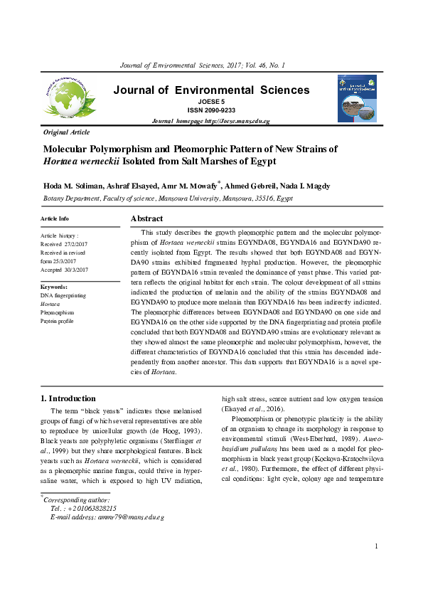 (PDF) Molecular Polymorphism and Pleomorphic Pattern of New Strains of ...