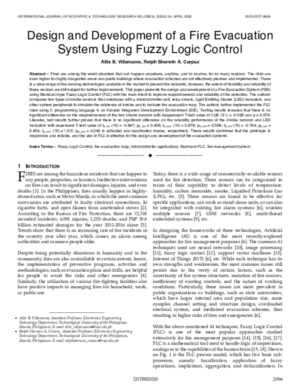 Pdf Design And Development Of A Fire Evacuation System Using Fuzzy