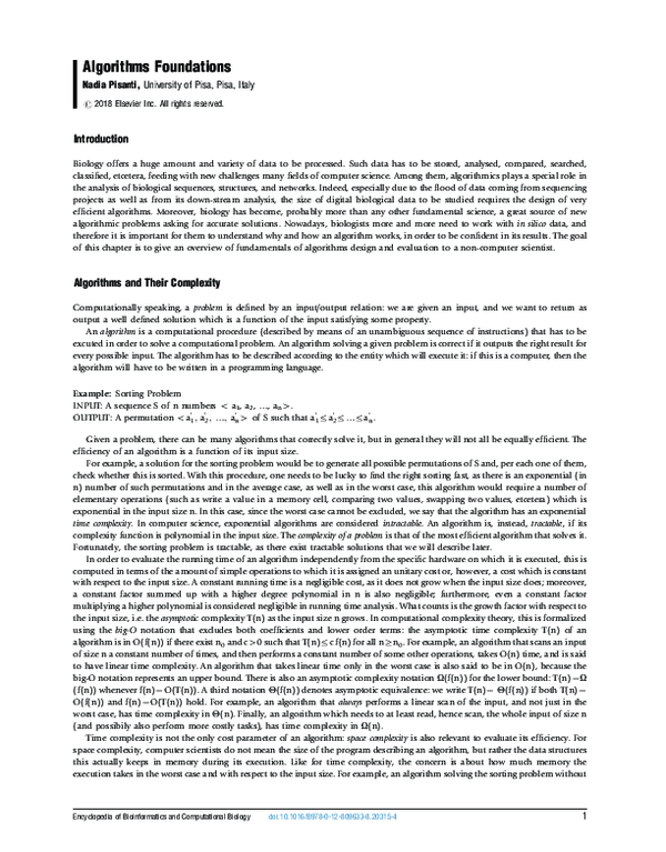 (PDF) Algorithms Foundations
