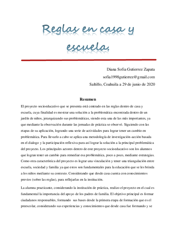 (PDF) Reglas en casa y escuela