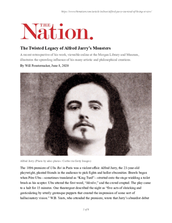 (PDF) The Twisted Legacy of Alfred Jarry's Monsters