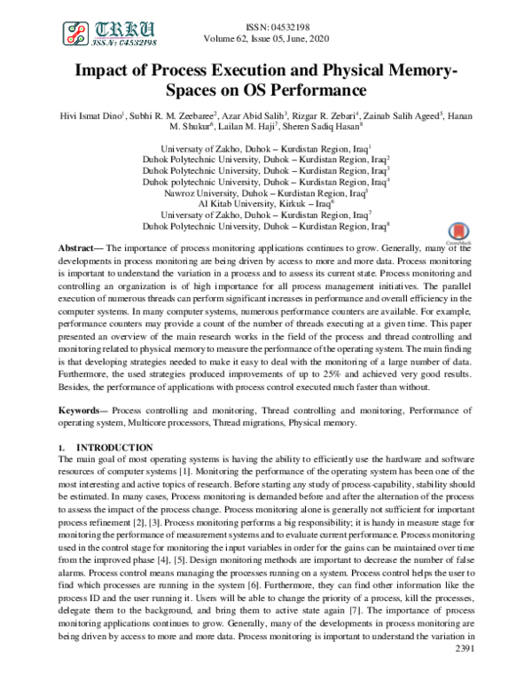 (PDF) Impact of Process Execution and Physical Memory- Spaces on OS ...