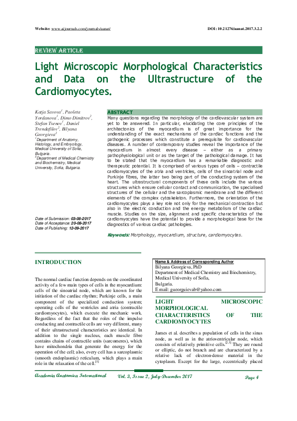 (PDF) Light Microscopic Morphological Characteristics and Data on the ...