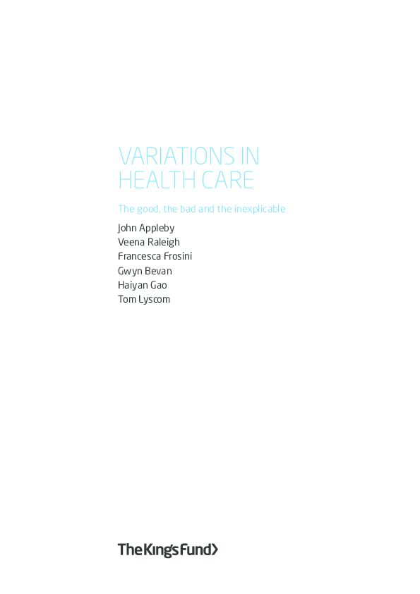(PDF) Variations in health care