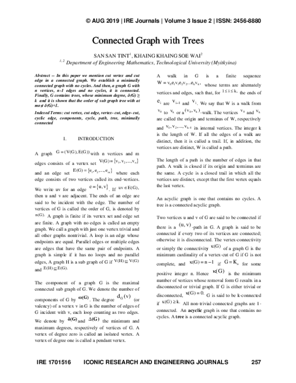 (PDF) CONNECTED GRAPH WITH TREES
