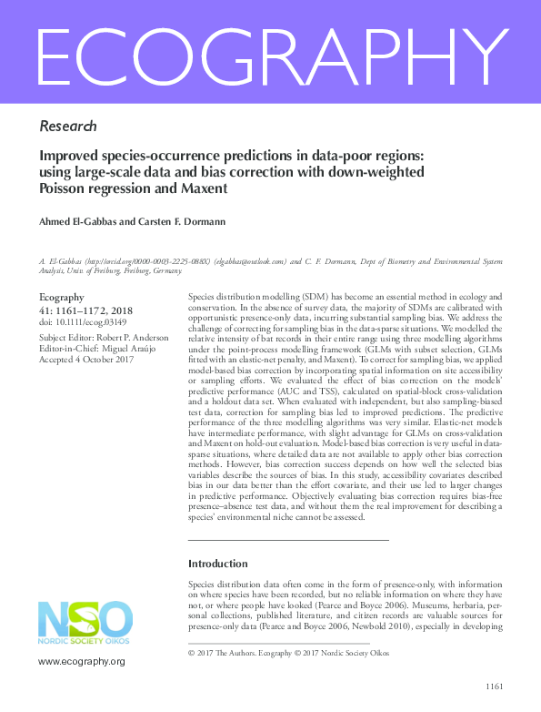 (PDF) Improved species-occurrence predictions in data-poor regions: using large-scale data and ...
