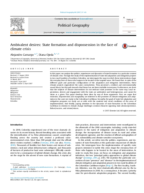 (PDF) Ambivalent Desires: State formation and dispossession in the face ...