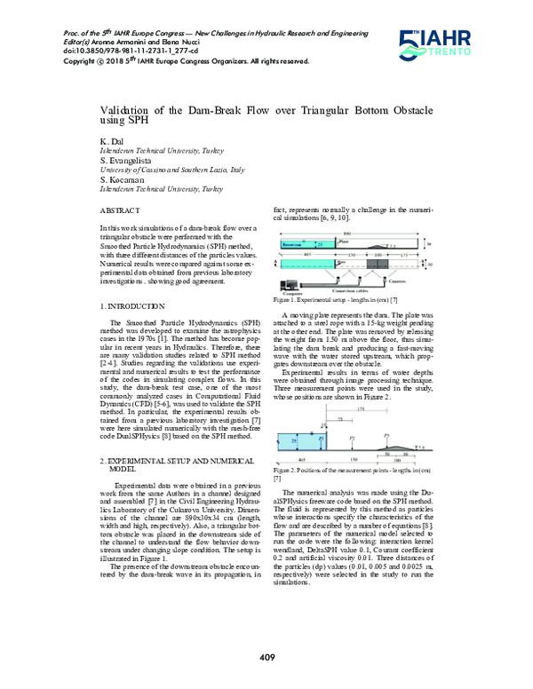 (PDF) Validation of the dam-break flow over triangular bottom obstacle using SPH