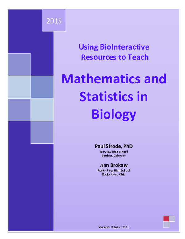 (PDF) Using BioInteractive Resources to Teach Mathematics and ...