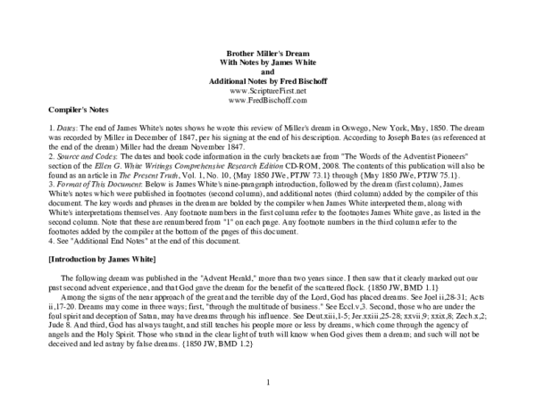 (PDF) William Millers Dream James White Fred Bischoff